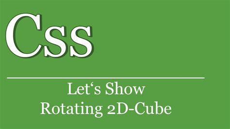 let s show 44 css rotierender 2d würfel css tutorial html