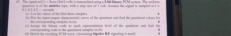 Solved 3 The Signal Mt 3cos 4 St Volts Is Transmitted