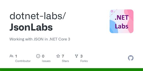 GitHub Dotnet Labs JsonLabs Working With JSON In NET Core 3