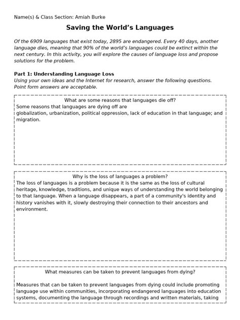 36geographyoflanguageworksheetab Pdf Community Human Communication