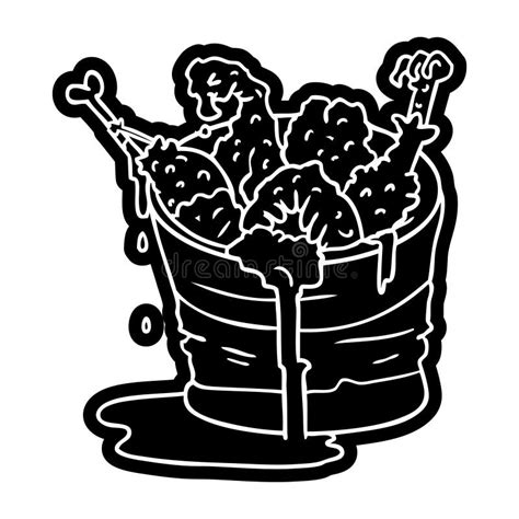 Cartoon Icon Sign Symbol Food Chicken Fried Fast Food Greasy Takeouts
