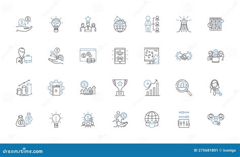 Progress Acceleration Line Icons Collection Momentum Advancement Expansion Growth Boost