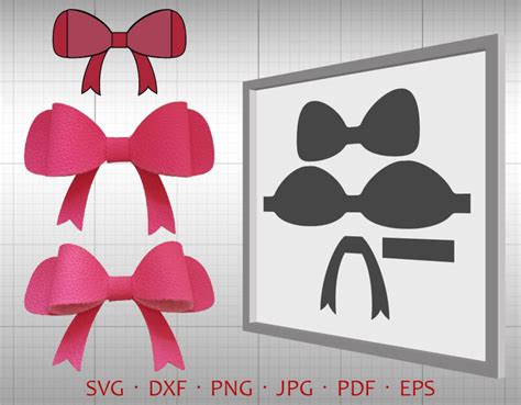 Dainty Bow Svg Bow Cut File Diy Leather Hair Accessories Making
