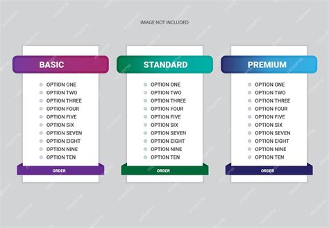 Premium Vector Pricing Table Template Design