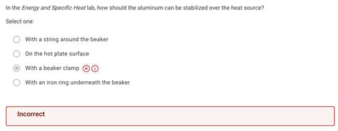 Solved In The Energy And Specific Heat Lab How Should The