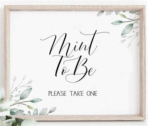 Mint To Be Wedding Sign Favors Sign Mint To Be Favors Wedding Favors