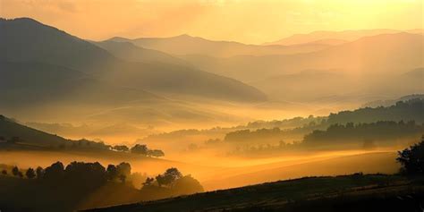 Premium Photo Valley Illuminated By The Gentle Golden Glow Of The