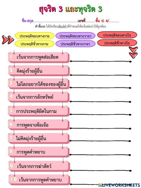พิมพ์คำตอบที่กำหนดให้ลงในช่องว่าง