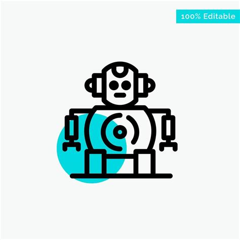 cnc robotics technology turquoise highlight circle point vector icon