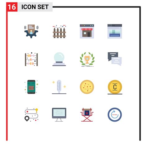 Set Of 16 Vector Flat Colors On Grid For Abacus Toy Web Browser Secure