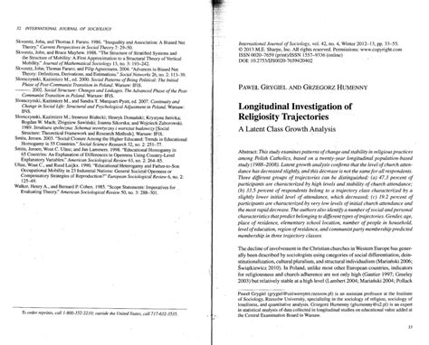 Pdf Longitudinal Investigation Of Religiosity Trajectories A Latent Class Growth Analysis