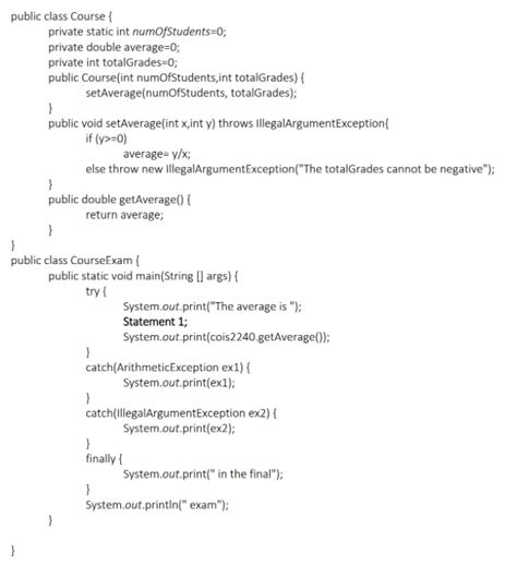 Solved Public Class Course Private Static Int Chegg