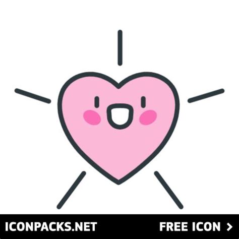 Free Happy Shining Pink Heart Emoji PNG SVG Icon In 2023 Pink Heart