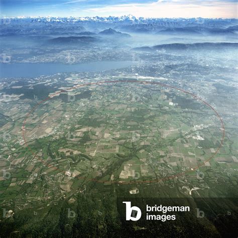 Image Of Aerial View Of Cern With The Trace Of The Lep