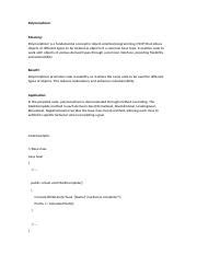 Understanding Polymorphism In Object Oriented Programming For Course Hero