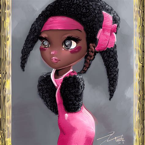 3d Dark Skinned African American Girl · Creative Fabrica