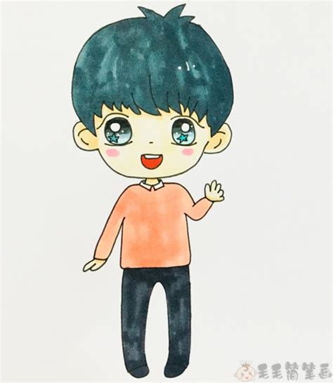 男童自画像可爱简笔画 男童自画像可爱简笔画图片大全 画趣文库（我爱生活）