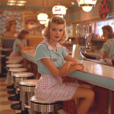 Free Retro Diner Waitress Image Download At Stockcake