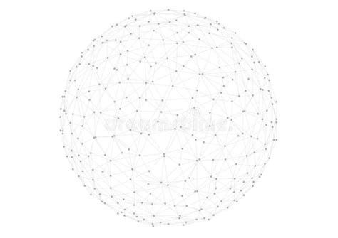Technology Abstract Shape Dots Connected By Lines Minimalist Mesh Sphere Abstract Polygonal
