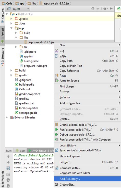 Asposecells For Android Via Java Installationdocumentation