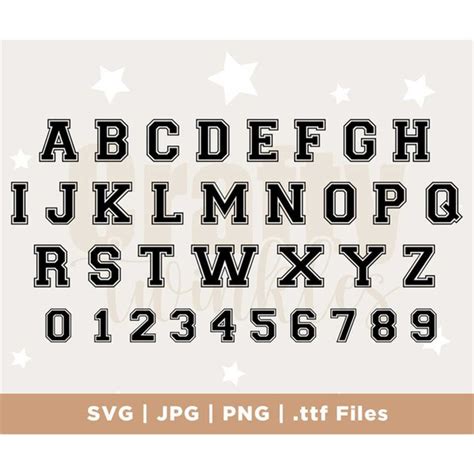 Varsity Font Svg Block Font Svg College Font University F Inspire Uplift