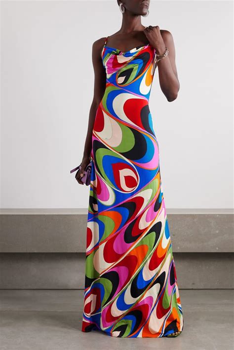 Pucci Printed Stretch Jersey Maxi Dress In 2024 Maxi Jersey Dress