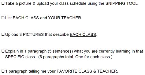 Class Schedule Mr Graneys Classexploring Information Technology