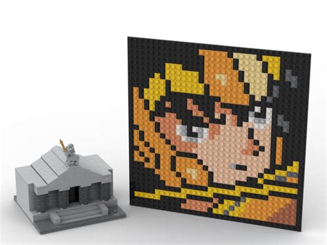 Saint Seiya Moc Saint Sagittarius Saint Seiya Pixel Art Mosaic Art
