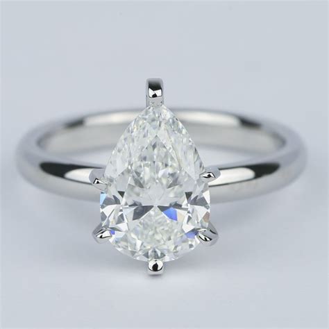 2 Carat Solitaire Pear Shaped Diamond Ring