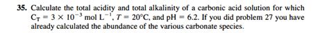 5 Calculate The Total Acidity And Total Alkalinity Chegg Com