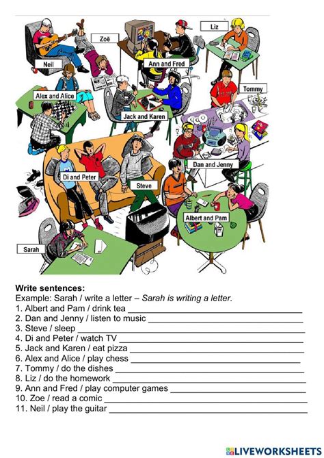 Present Continuous Online Exercise For A1 Class Activities Teaching