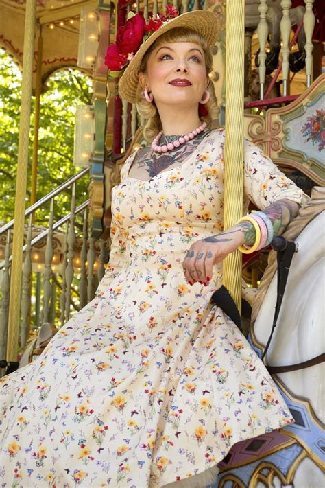 Scarlette Meadow And Butterfly Yellow Midi Dress