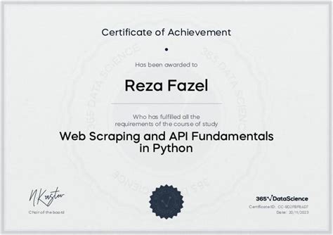 Earned Web Scraping And Api Fundamentals From 365 Data Science Reza Fazel Posted On The Topic