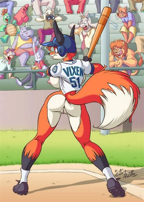 Rule 34 Anthro Baseball Baseball Bat Baseball Cap Big Areola Big Breasts Big Nipples