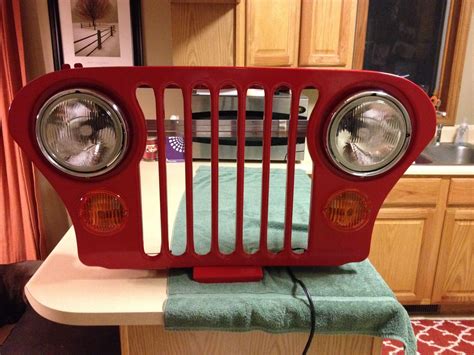 Red Jeep Cj5 Grill With Lights