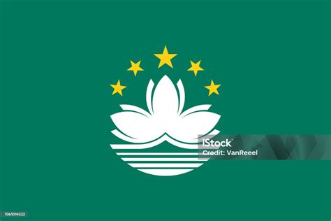 중화 인민 공화국의 마카오 특별 행정 지구의 벡터 플래그입니다 23 비율 마카오의 국기 마카오에 대한 스톡 벡터 아트 및 기타