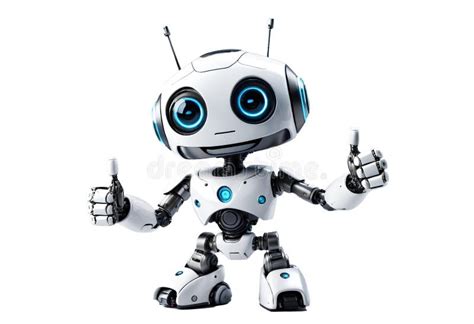Cute And Adorable Smiling Robot Generative Ai Stock Illustration