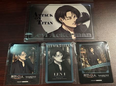 進撃 進撃の巨人 カラオケの鉄人 セット ポスカ カード リヴァイ カラ鉄 特典 By メルカリ