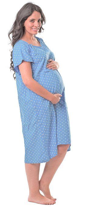 Designer Hospital Maternity Gown Sm Blue Polka Dot Labor Gowns