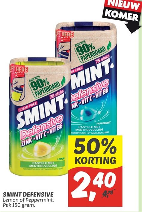 Smint Defensive 150 Gram Aanbieding Bij Dekamarkt