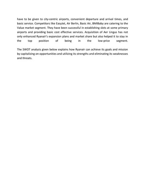 Ryanair Swot Analysis Pdf