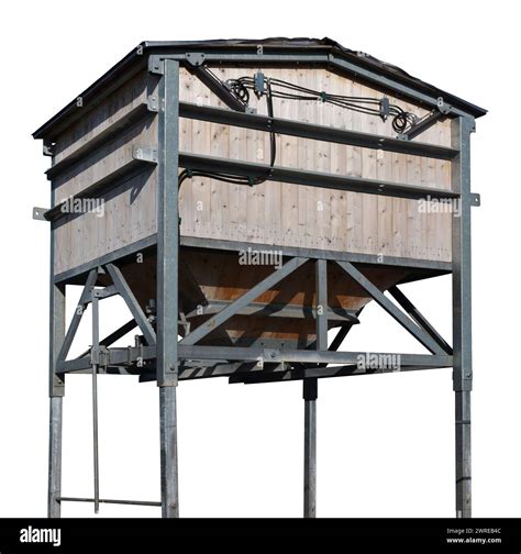Terminal For Loading Bulk Cargo Into A Truck Body Isolated On White