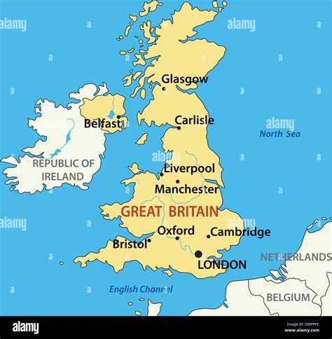 Vector Illustration Carte Du Royaume Uni De Grande Bretagne Image
