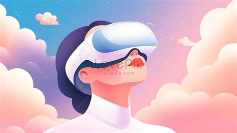Vr 안경을 쓴 여자 일러스트 무료 다운로드 Lovepik