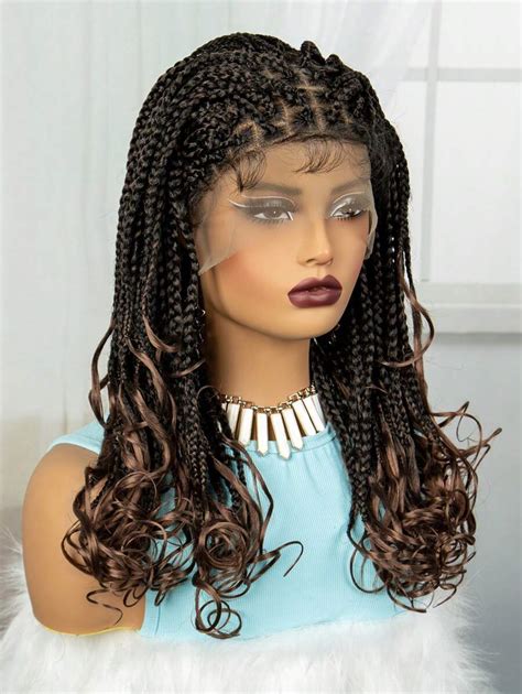 Braided Wigs For Black Women Synthetic Lace Front Wigs Square Knotless