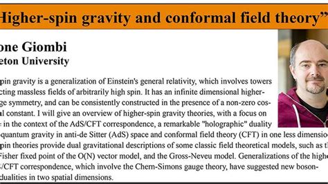 Higher Spin Gravity And Conformal Field Theory Topic Of Hamilton Colloquium