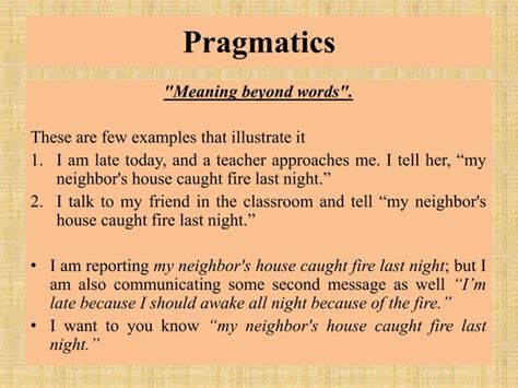 Semantic Vs Pragmatics Ppt