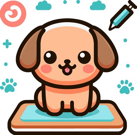 Linda Perros Kawaii Estilo Kawaii Dibujos Animados Ilustración