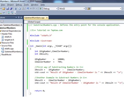 Sample C Code To Subtract Numbers C Code Sample Tutorial And Example For Beginner