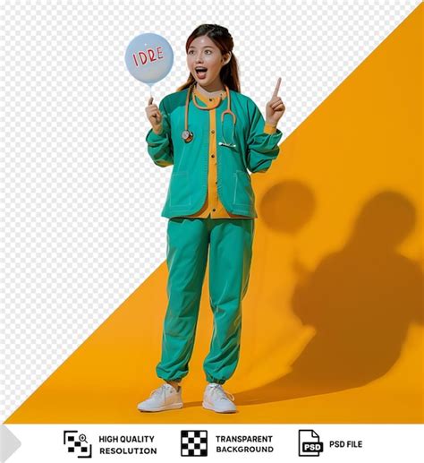 Young Nurse With Stethoscope And Speech Bubble Shares Idea With A Smile